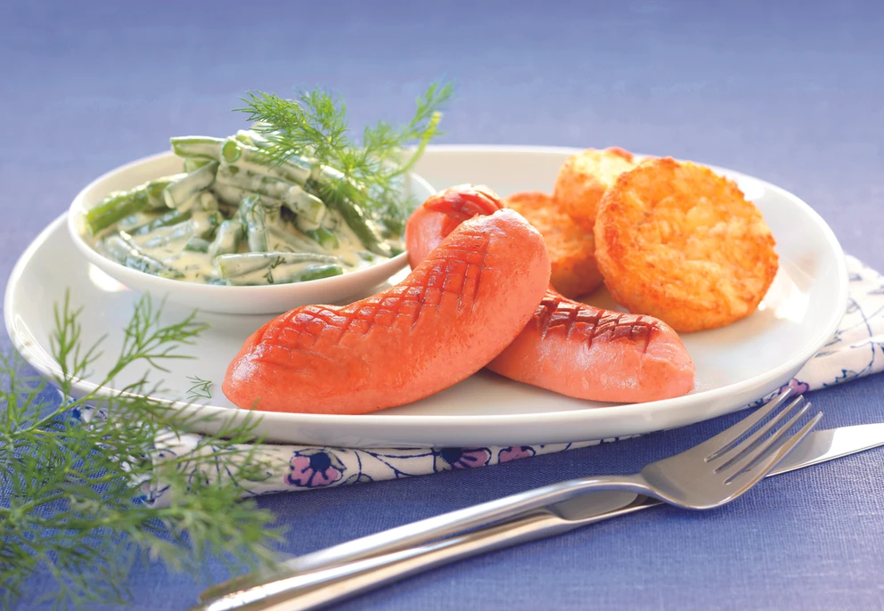 Augsburger mit Rahmfisolen • Rezept